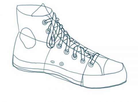 How to Draw a Sneaker – Step by Step | SketchBookNation.com